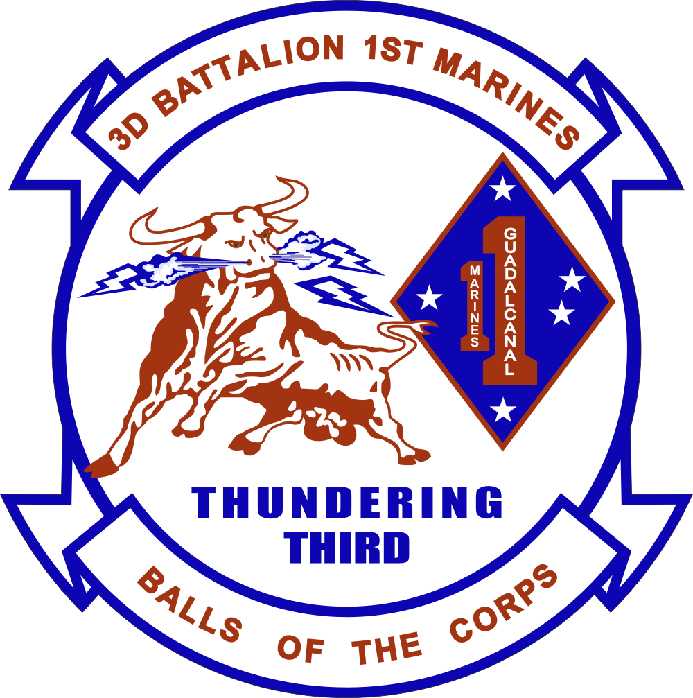 3rd Battalion 1st Marines - 2 Decal - Military Graphics