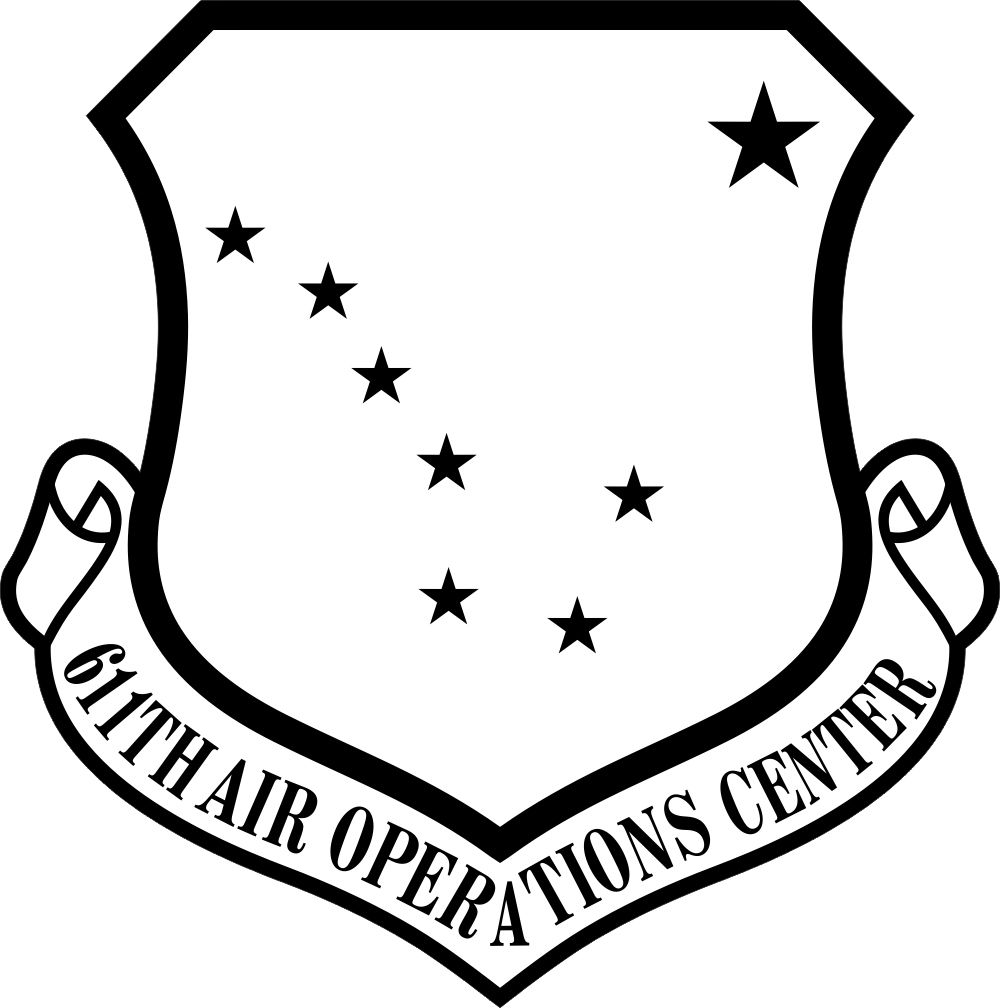 611th Air Operations Center (B&W) Decal - Military Graphics