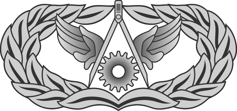 Air Force Civil Engineer Badge Basic (Silver) Decal - Military Graphics
