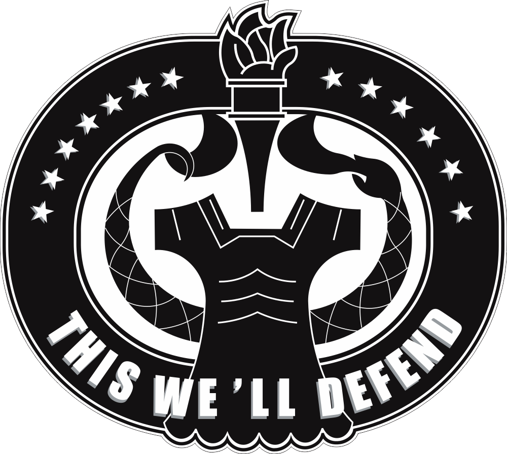 Army Drill Sergeant Badge - Black & White Decal - Military Graphics