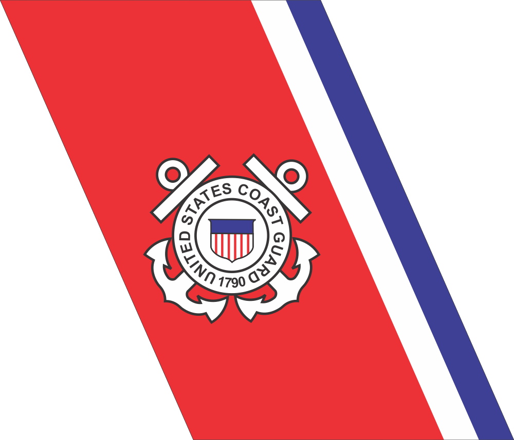 Coast Guard Racing Stripe (Left) Decal - Military Graphics