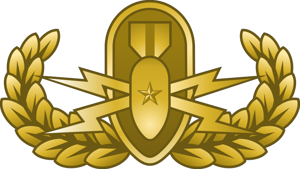 EOD Explosive Ordnance Disposal Senior Badge (Gold) Decal - Military ...