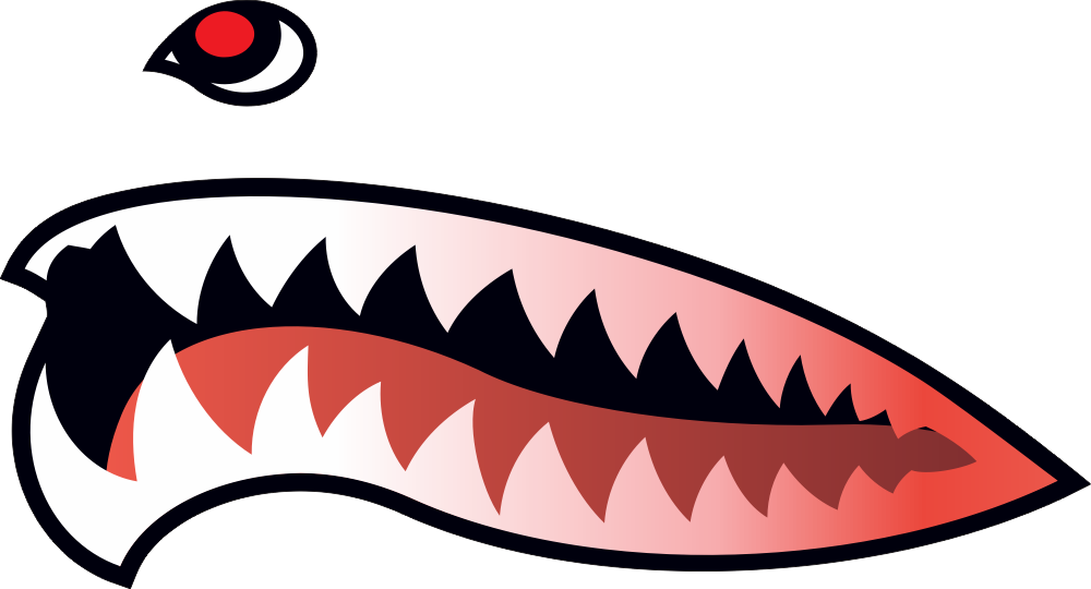 Flying Tiger Teeth & Eye (Left) Decal - Military Graphics