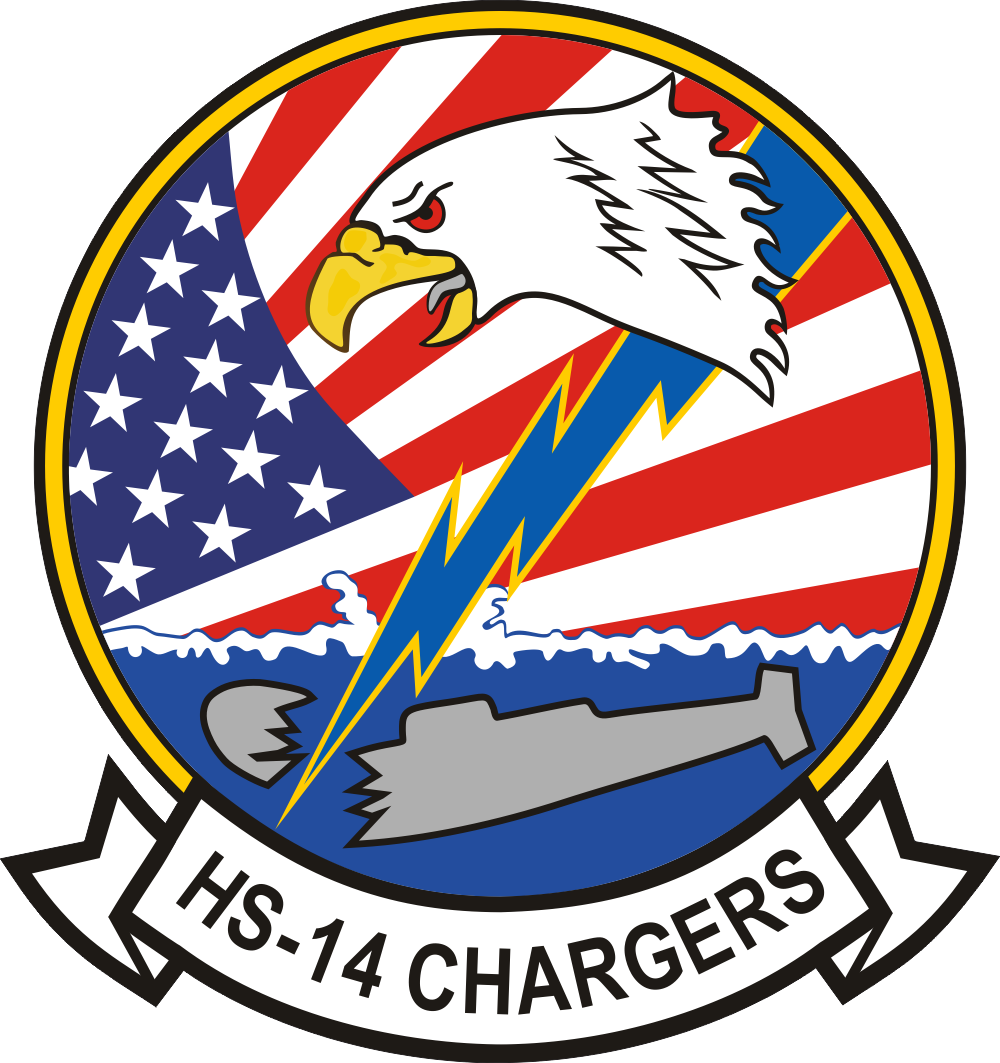 HS-14 Helicopter Anti-Submarine Squadron 14 Chargers Decal - Military ...