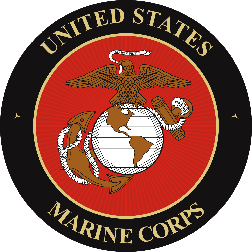 USMC Seal (v3) Black Background Decal - Military Graphics