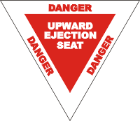 Warning Label Ejection Seat Decal - Military Graphics