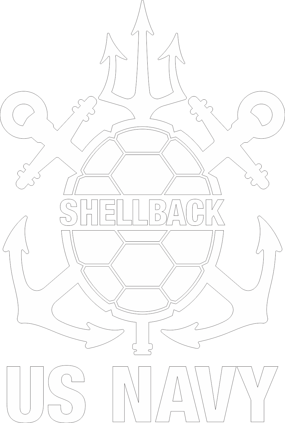 US Navy Shellback (White) Decal - Military Graphics