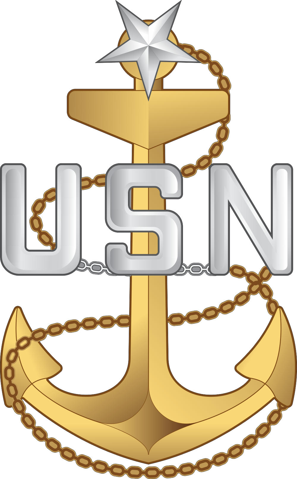 E-8 SCPO Fouled Anchor (v2) Decal - Military Graphics