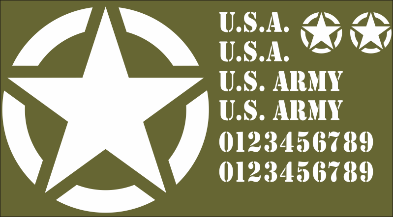 WWII Jeep Kit (White) Decal - Military Graphics
