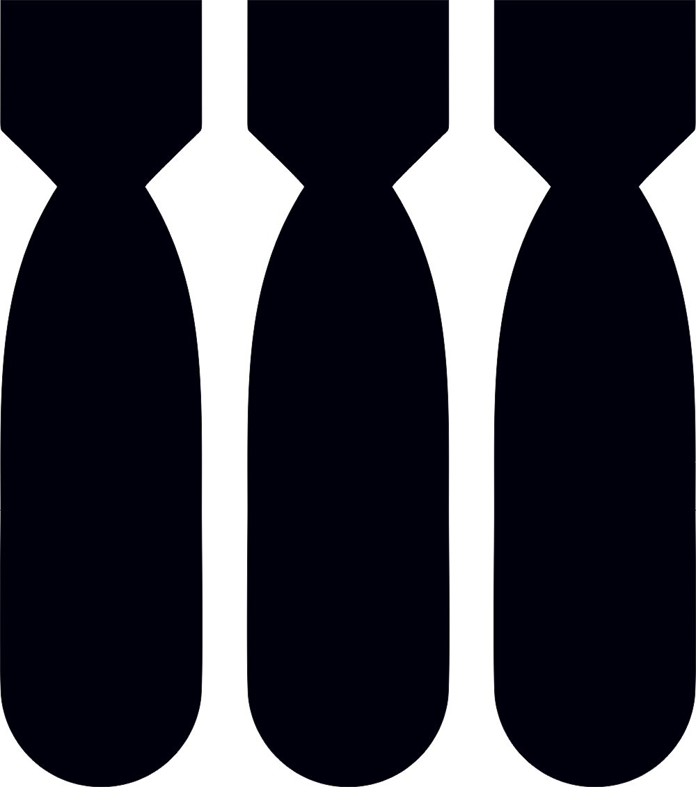 Three Black Bombs Decal - Military Graphics