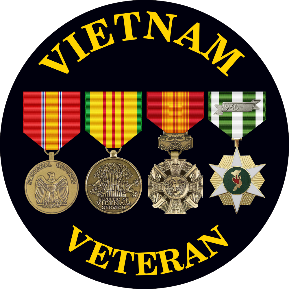 Vietnam Veteran Medals (Black) Decal - Military Graphics