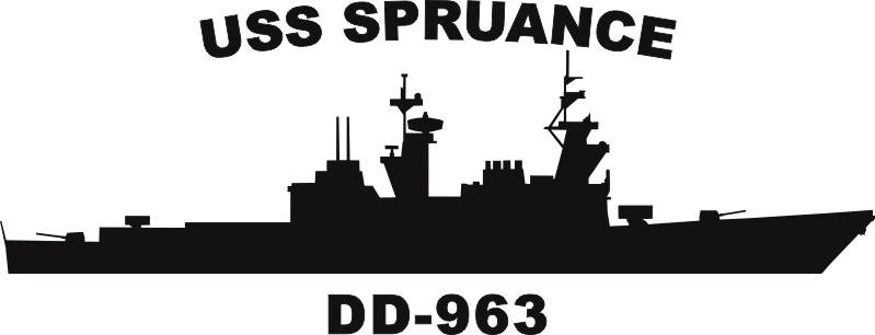 Destroyer DD, Spruance Class Silhouette (Black) Decal - Military Graphics