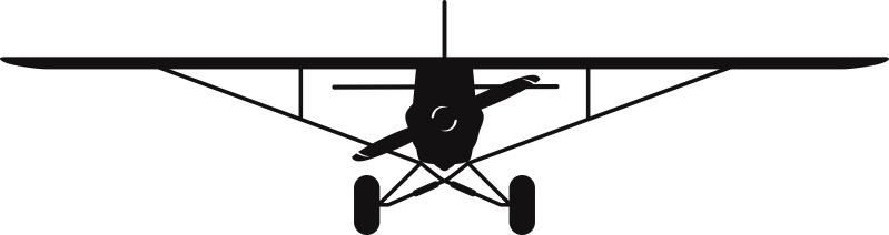 Piper Super Cub Silhouette (Black) Decal - Military Graphics