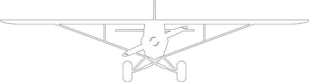 Piper Super Cub Silhouette (White) Decal - Military Graphics